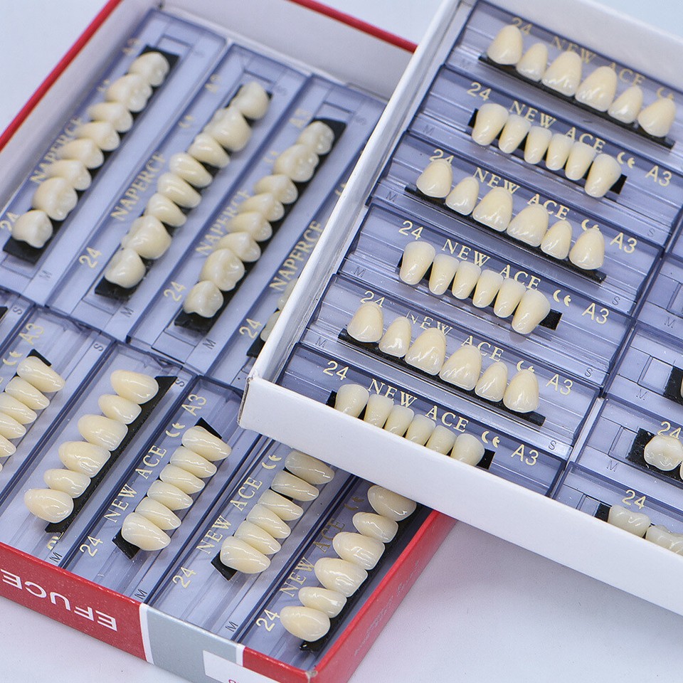 168 Pcs Dental Acrylic Resin False Teeth Color A1 A2 A3 Size 22# 23# 24 ...