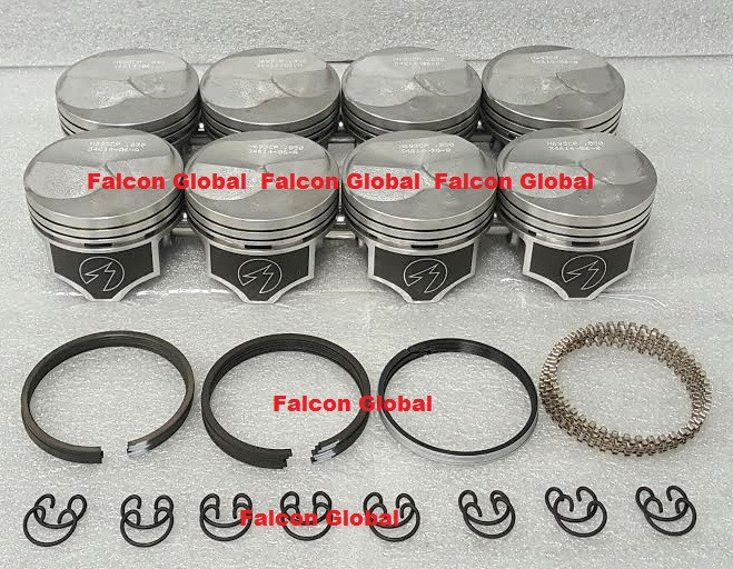 SPEED PRO Hypereutectic Coated 22cc Dome Pistons/8+MOLY Rings Chevy 454 ...