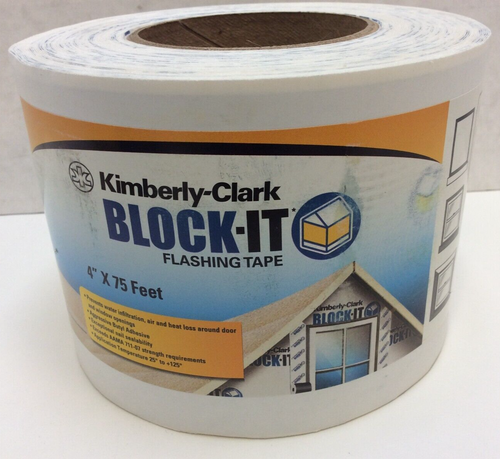 Kimberly-Clark BLOCK-IT Flashing Tape, 4 Inches by 75 Feet, 1 Roll Free ...