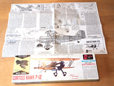 Sterling Models CURTISS HAWK P-6E Balsa Wood Model Airplane PLANS & BOX ...