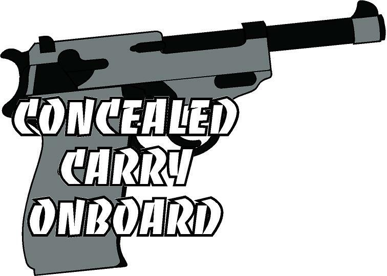 Concealed carry onboard. Weapon permit. Pistol carry. Reflective Vinyl ...