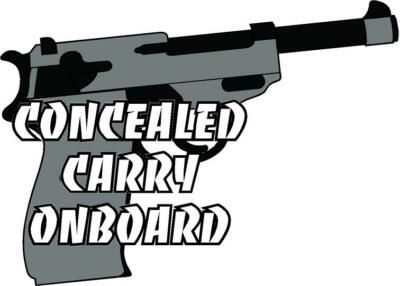 Concealed carry onboard. Weapon permit. Pistol carry. Reflective Vinyl ...