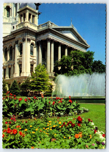 Original Vintage Postcard Illinois State Capitol Fountain Springfield ...