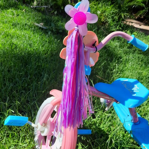 Kids Bicycle Streamers with Windmill Flower Design-Neon Purple/Pink ...