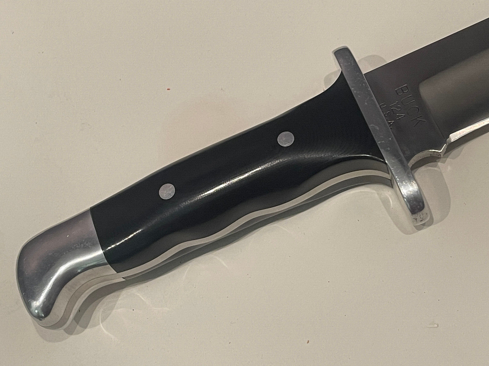 Buck 124 Frontiersman Fixed Blade Knife With Leather Sheath 6.25" Blade ...