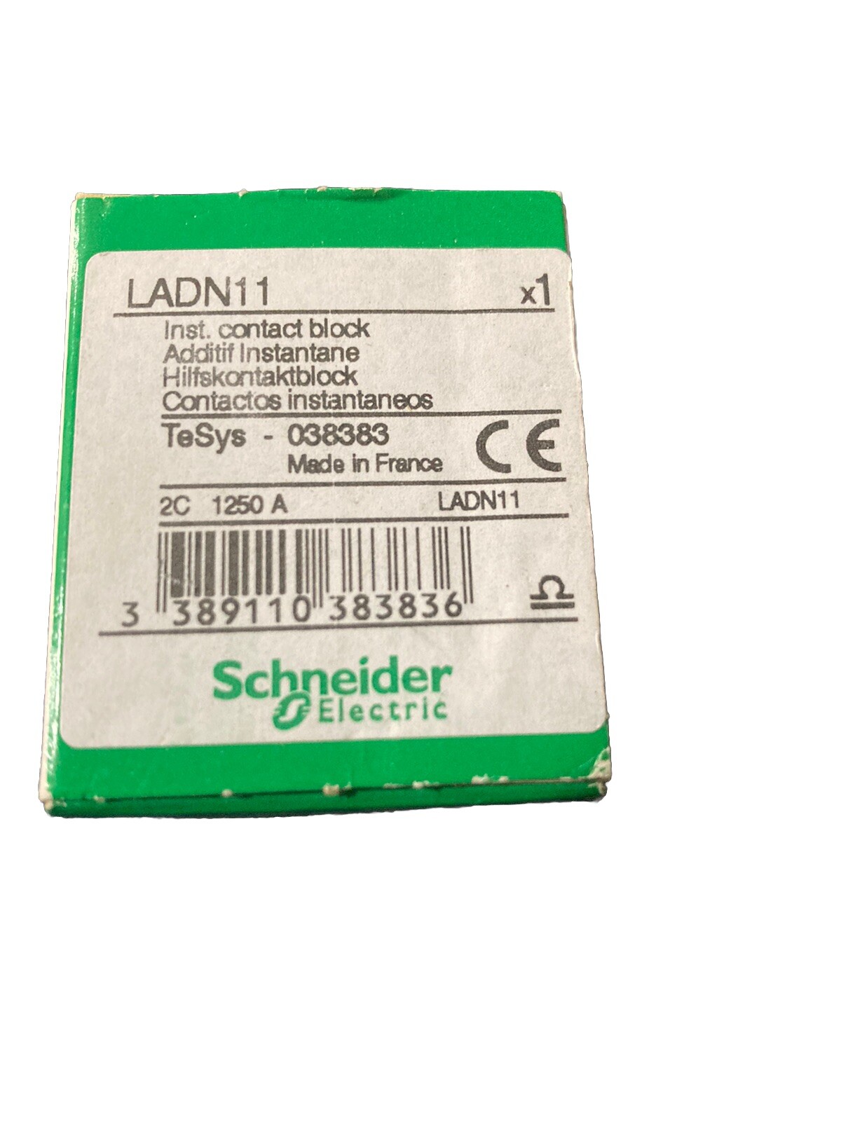 Schneider Electric LADN11 Auxiliary Contact Block (1) NO (1) NC | eBay
