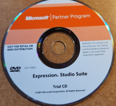 Microsoft Expression Studio Suite Trial CD X13-7520 2007 DVD Format | eBay
