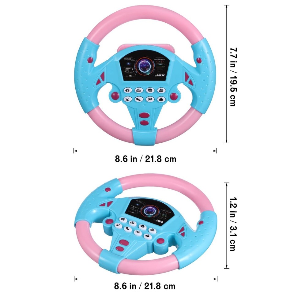 2Pcs Steering Wheel for , Simulated Driving Controller with Music for ...