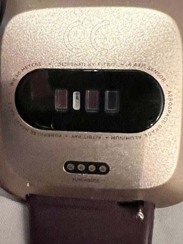 Fitbit Versa FB505 Fitness Watch Rosegold With Burgundy Band No Charger ...