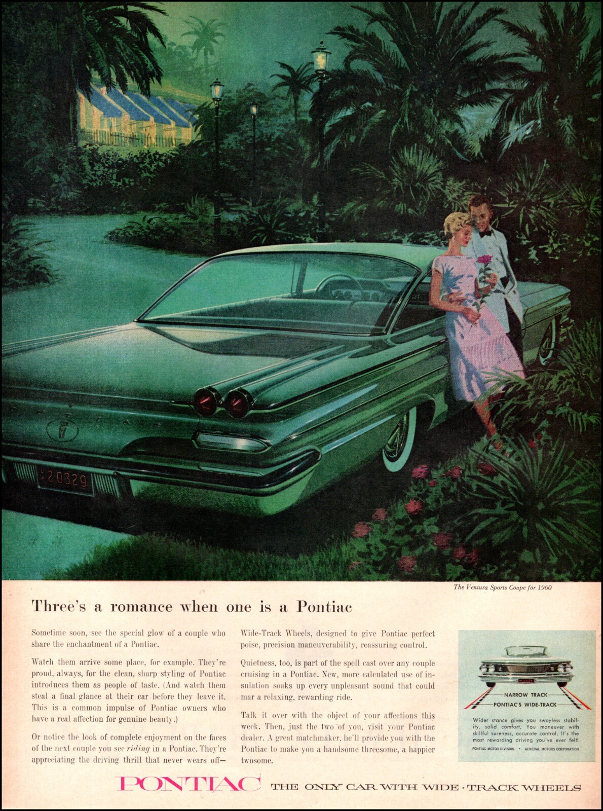 1960 classic Car AD '60 PONTIAC VENTURA a Green Romantic Threesome ...