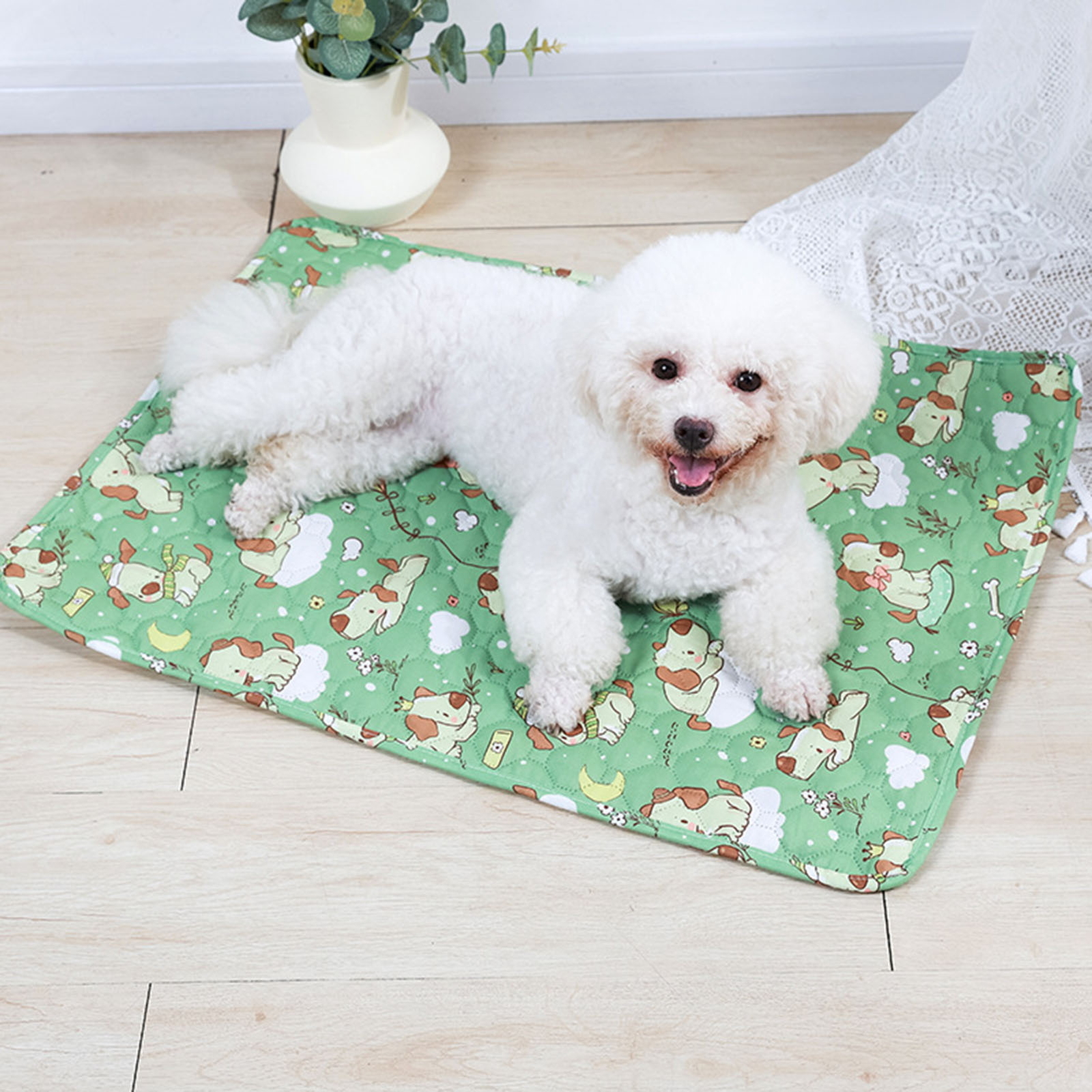 Dog Diaper Breathable Cartoon Print Washable Pet Pee Pad Dog Diaper Mat ...