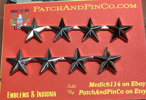 4 Star General Rank collar shirt hat insignia Sheriff Police Fire Chief ...