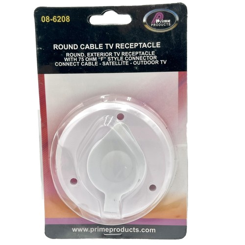 Prime Outdoor TV Cable Input Receptacle 086208 Single Round Receptacle ...