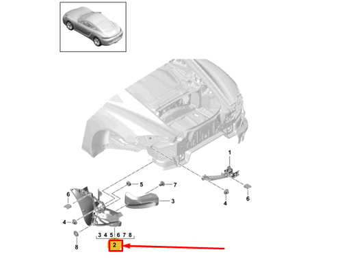 SUPPORT PARE-CHOCS ARRIÈRE DROIT Porsche 718 Boxster (982) 2020 ...