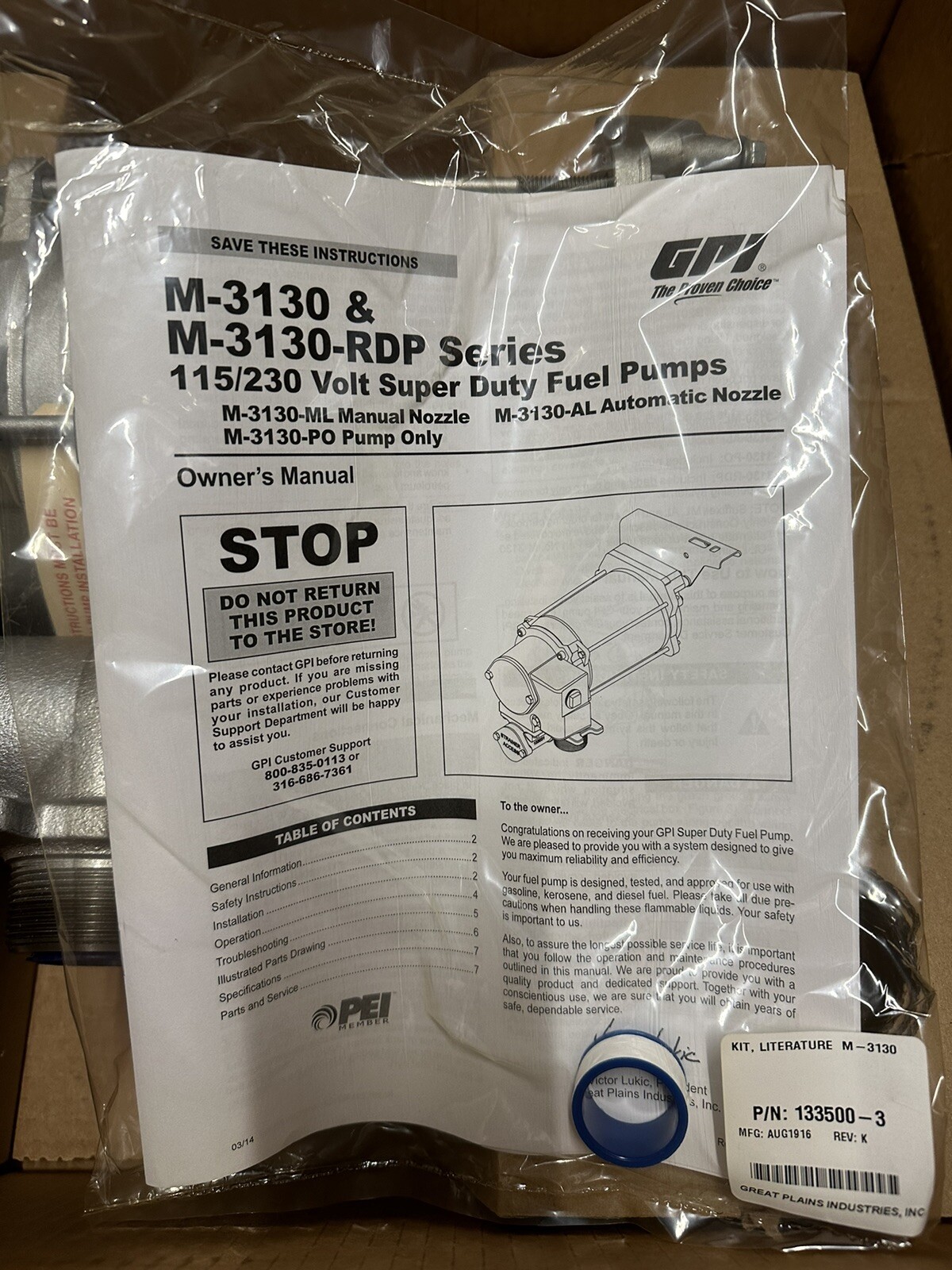 GPI M-3130 Fuel Transfer Pump | eBay
