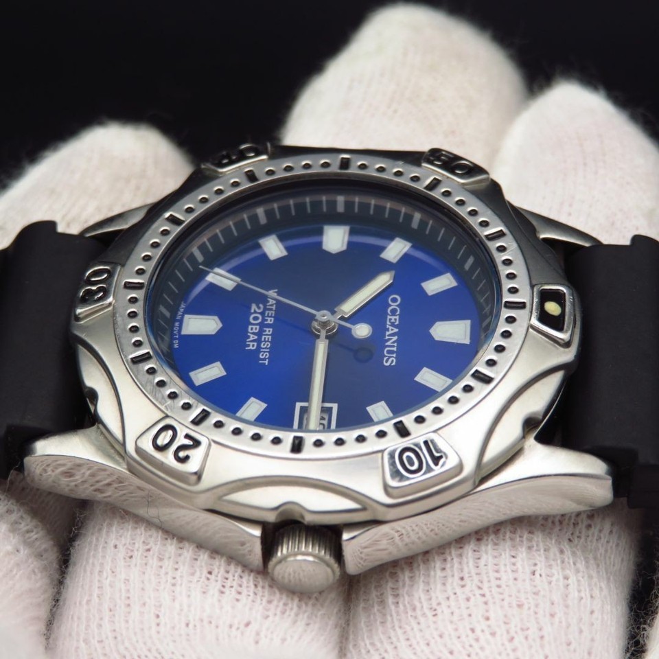 CASIO OCEANUS Diver Watch Date Luminous Hands 20BAR From Japan | eBay