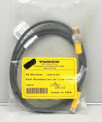 NEW TURCK PKG 3M-1.2-RS 4T/S90 PICO FAST CORDSET U2515-53 | eBay