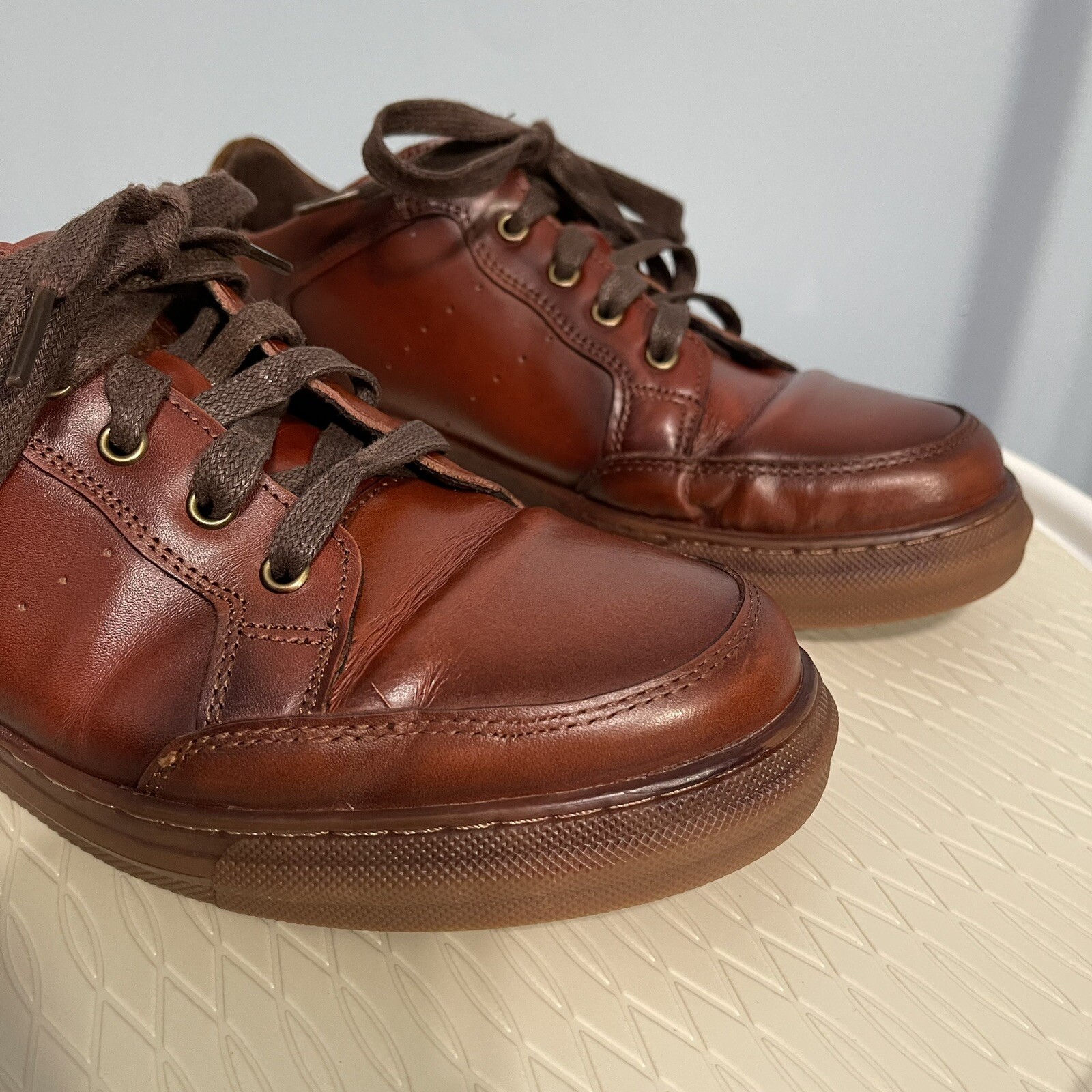 Arkbird . Men’s Oxford Tan Brown Leather Casual Sneaker Low Top Shoes ...