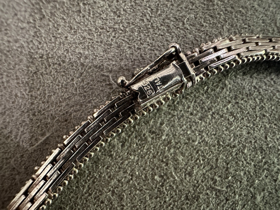 Heavy Vintage Sterling Silver Riccio V Chain Necklace Italy 29g. | eBay