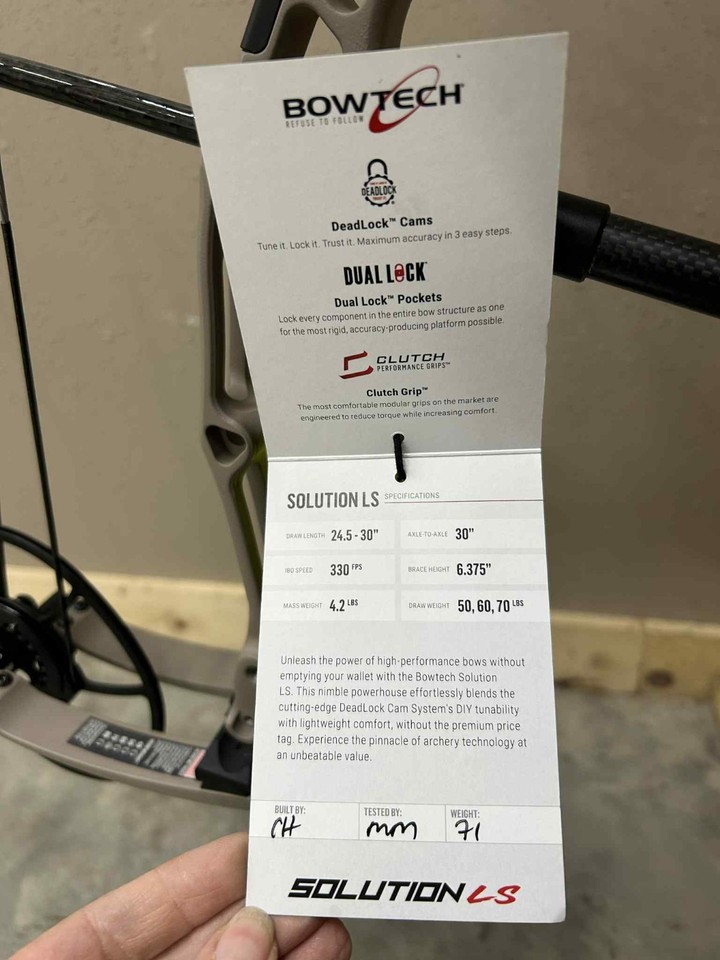 Bowtech Solution LS Compound Bow Right Handed - Flat Dark Earth 70lbs | eBay