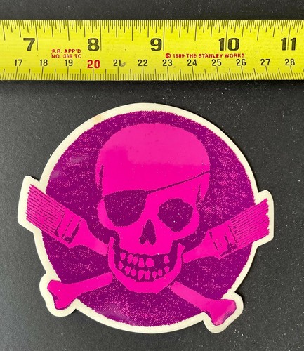Original Banksy POW skull pink on pink vinyl sticker decal mint ...