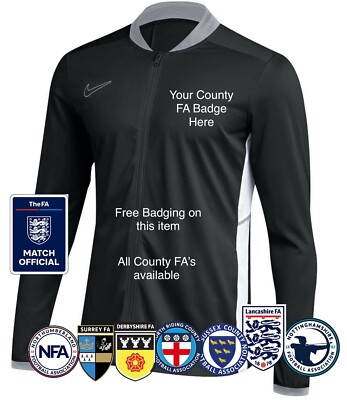Nike Academy 2025-2026 FA Referee Warm Up Jacket - Free County FA Badge ...