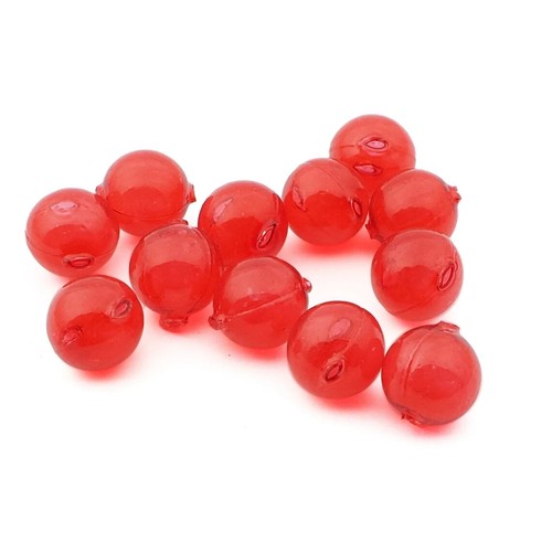 Lot (12) Czech transparent red round blown glass Christmas garland ...