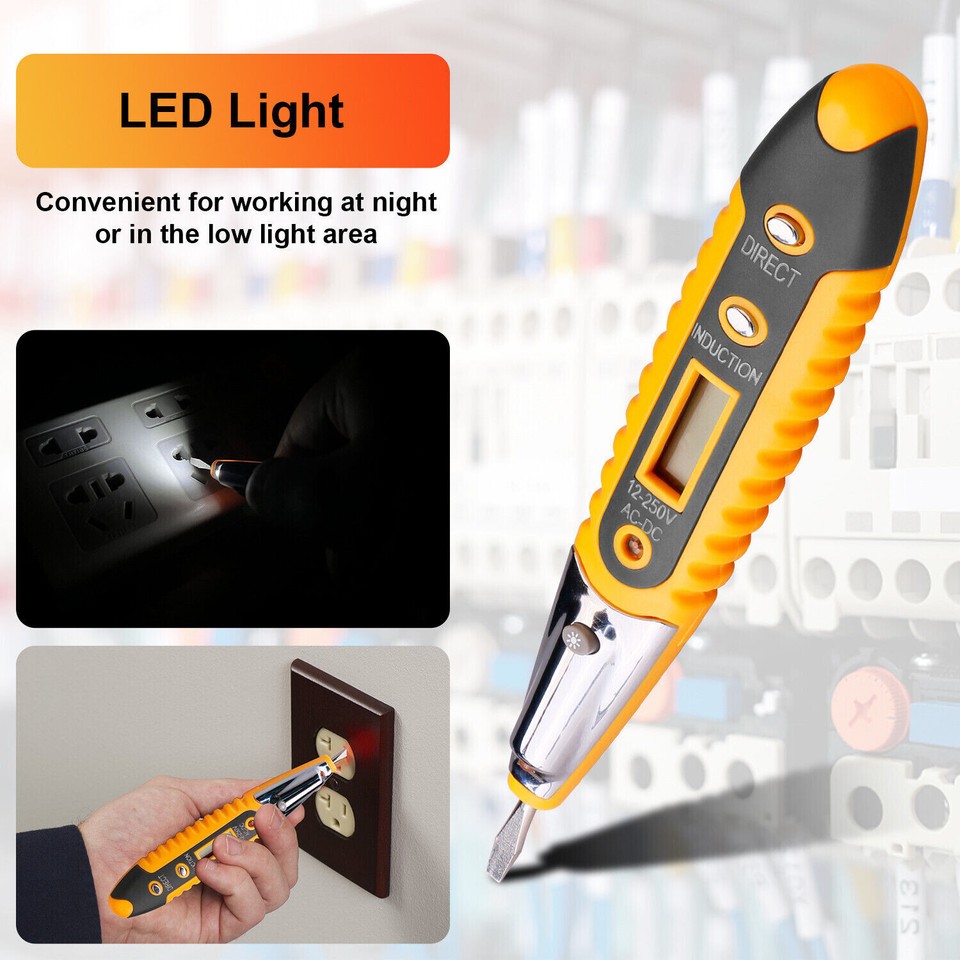 Voltage Electric Tester Volt Detector Test Pen AC DC Non-Contact Sensor ...