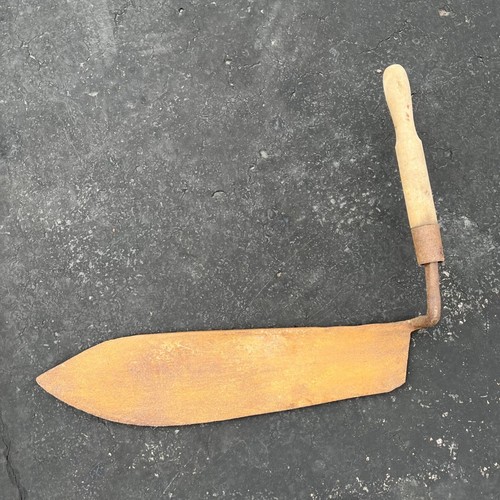 Antique Primitive Steel 22" Hay Knife Farm Harvesting Tool w/ Wooden ...