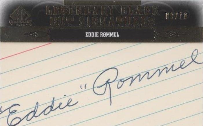 2011 SP Legendary Cuts - Black Cut Signatures Eddie Rommel #PHKC-ER /10 ...