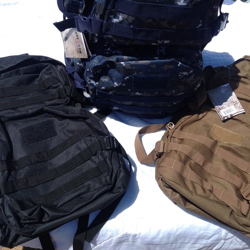 Navy Blue Digital Camouflage Backpack LRG Molle 7 Compartments, Black ...