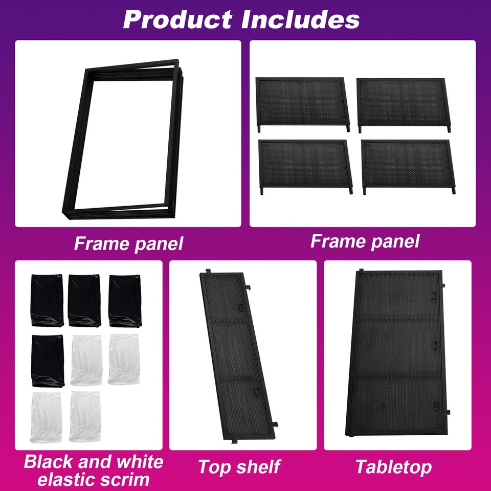 DJ Table Station Adjustable Booth Facade + Flat Table w/Travel Bag ...