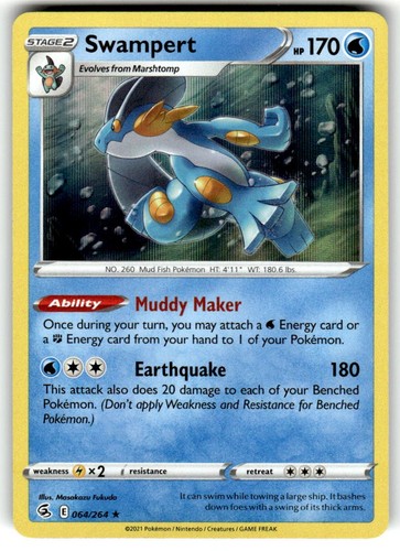 Fusion Strike Pokémon TCG Swampert HOLO 064/264 NM | eBay