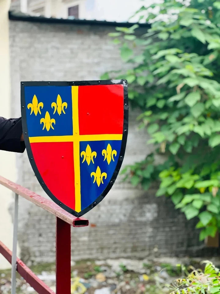 Templar Metal Shield Medieval Knight Shield 28" Cosplay Warrior Display ...