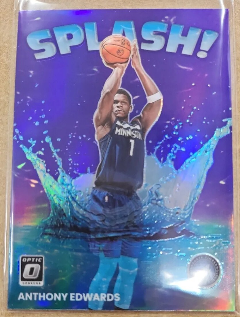 2022-23 Panini Donruss Optic Anthony Edwards Splash! Purple ...