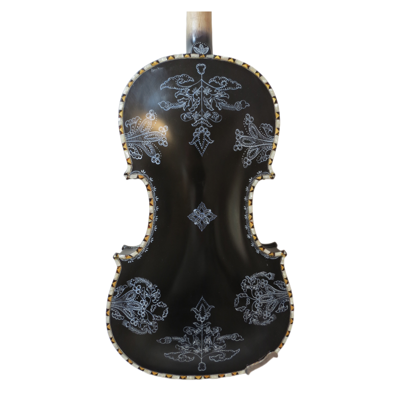 Hand made Norwegian fiddle black 4 strings Hardanger fiddle violin 4/4 ...