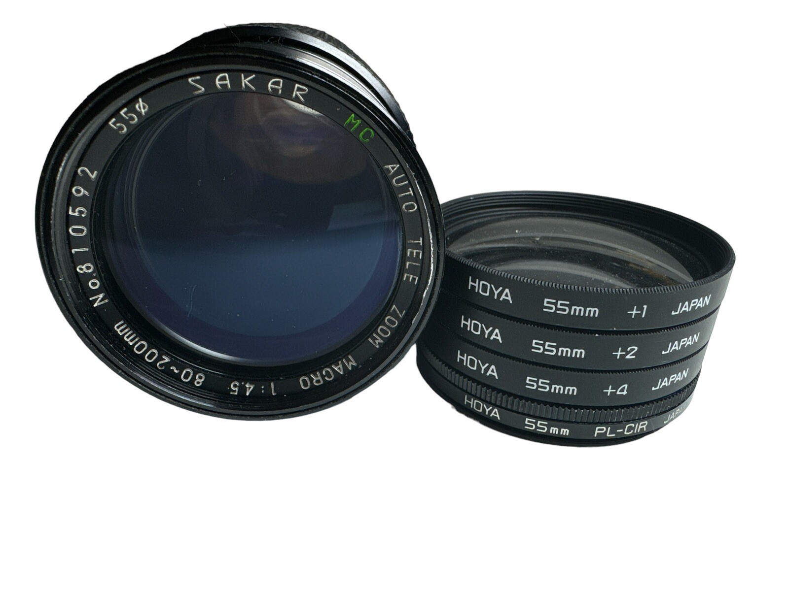 🔥 Sakar 80-200mm f/4.5 MC 55mm Auto Tele Zoom Macro Lens W/ 4 Hoya Filters 🔥 | eBay