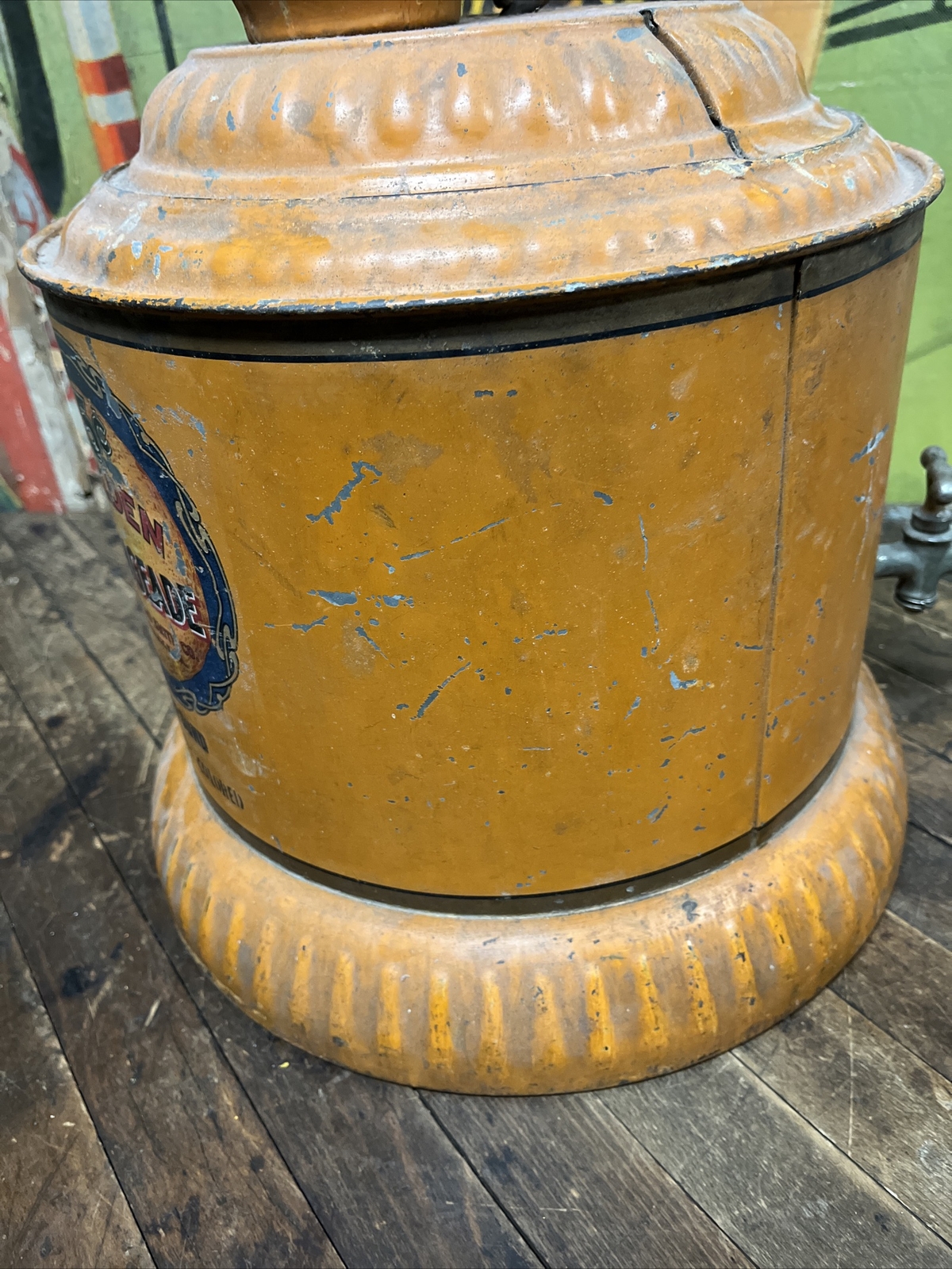 VINTAGE C. 1902 GOLDEN ORANGEADE SODA DISPENSER SIGN COKE 7UP PEPSI ...