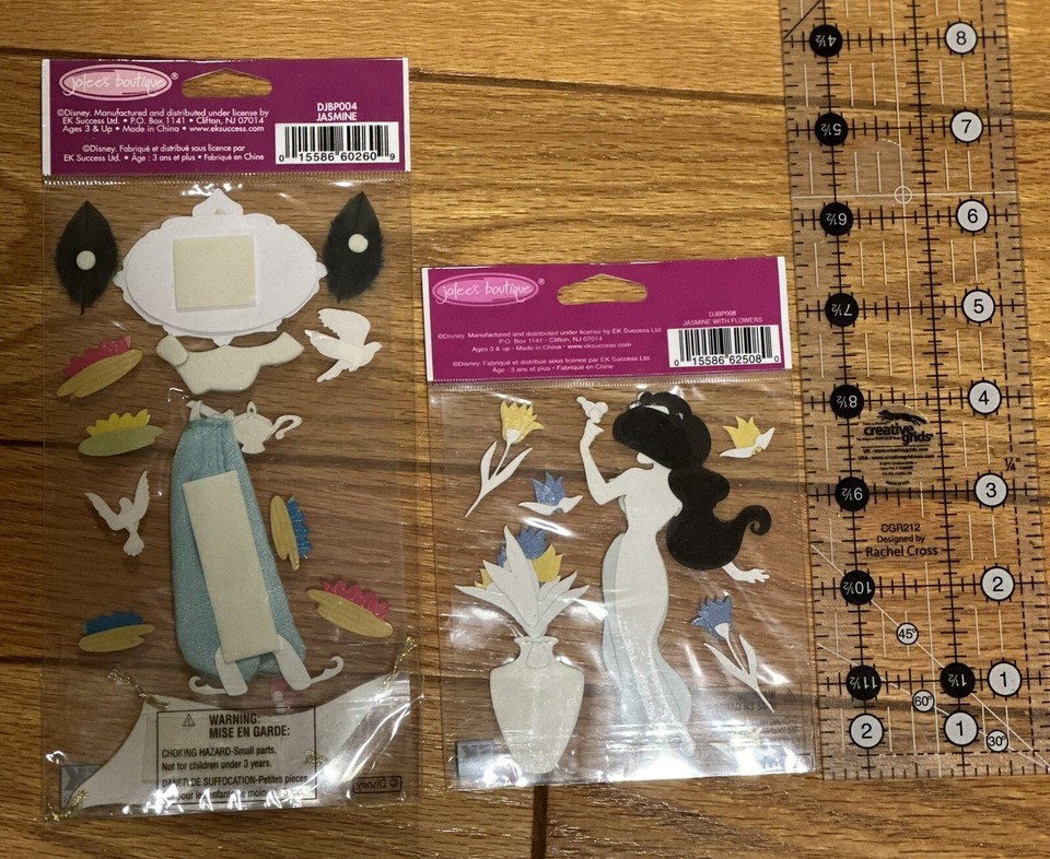 Disney~Jasmine Scrapbook Stickers~Dimensional~Lot Of 2~NRFP~EK Success ...