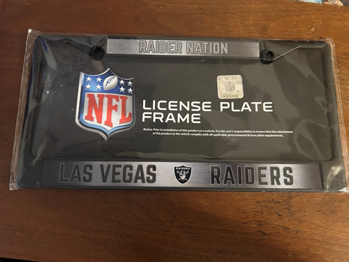 License Plate Frame RAIDER NATION NFL Official BLACK Metal Oakland Las ...