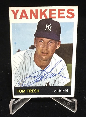 Tom TRESH Autographed. 1964 Topps Baseball Card #395. Yankees | eBay