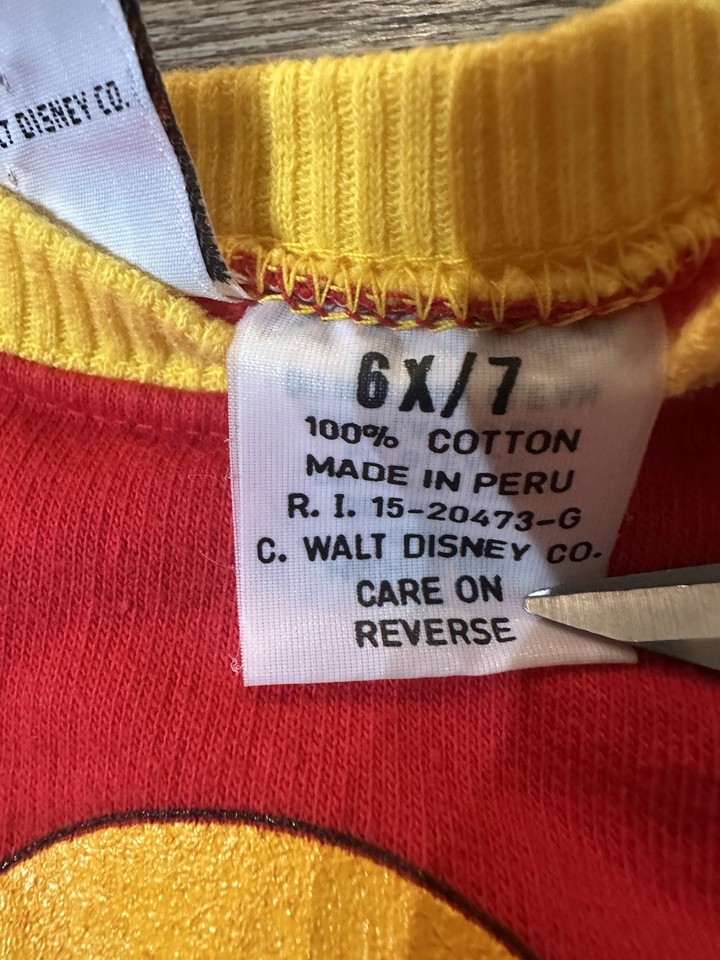 Mickey Mouse Sweatshirt Kid Size 6/7 Red Graphic Plane Crazy Vintage ...