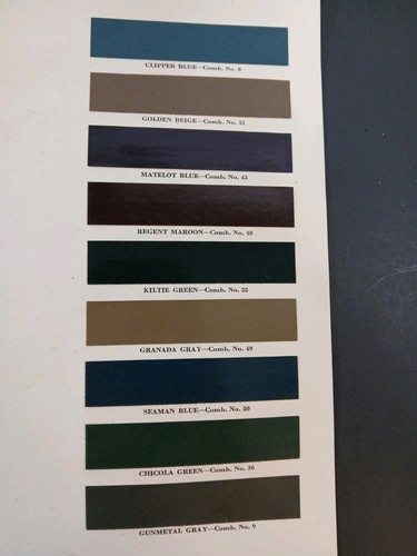 1935/36 NASH - Lafayette Car Paint Color Chip Chart Sheet Sherwin ...