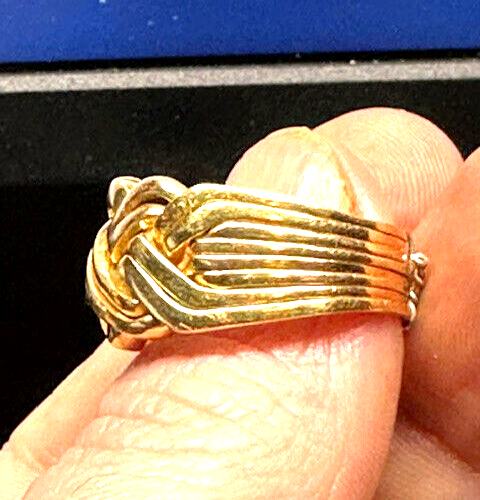 18k Saudi Gold 8 Piece Puzzle Ring Size 10.5 | eBay