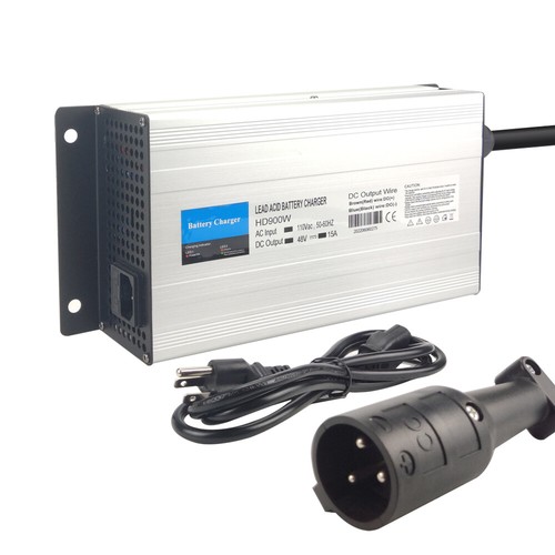 Golf Cart Battery Charger - Club Car 48V 15A Charger 3 Pin Round Plug ...