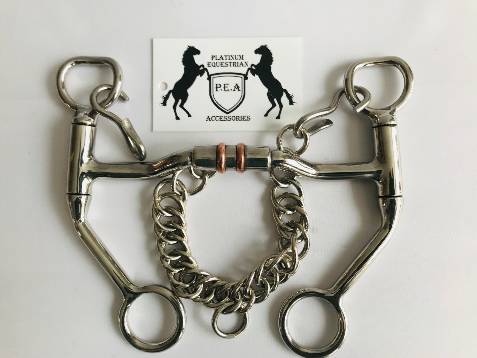 Western 2 Ring Degree Mullen Barrel Shanks Horse Bit Copper Roller Hook ...