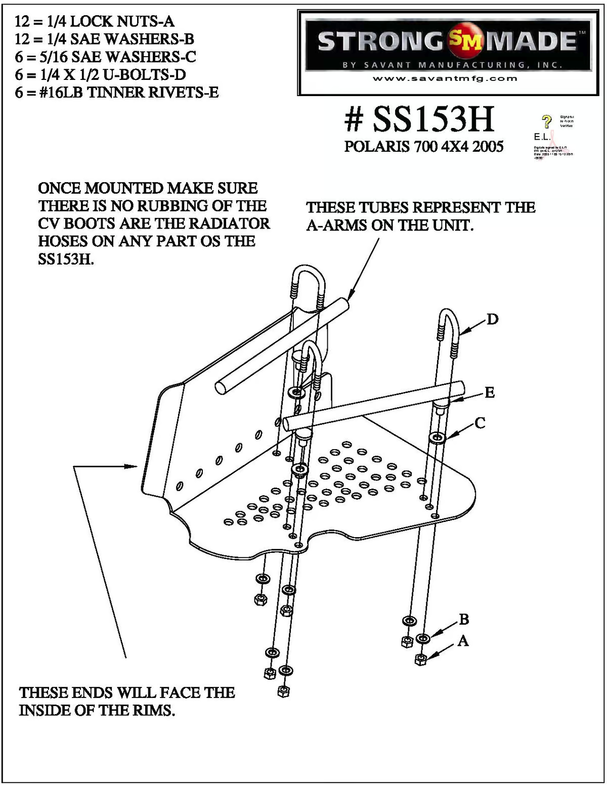 STRONG MADE FRONT STICK STOPPERS POLARIS SPORTSMAN 400 570 800 2006 ...