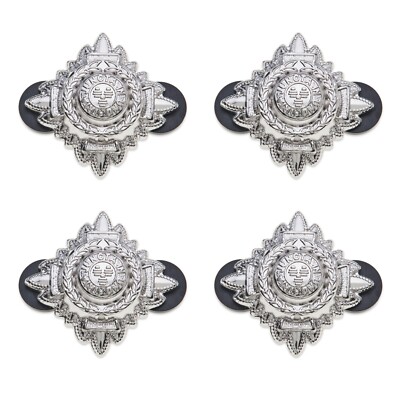 4x Police Inspector Pips / Bath Stars METAL Insp Epaulettes Chrome ...