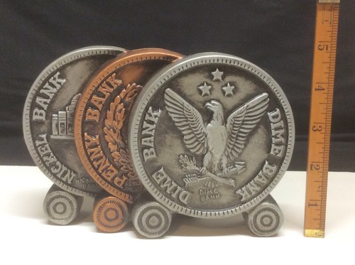 Vintage Penny Nickel Dime Bank Ceramic ? New as Pictured W/ Box | eBay