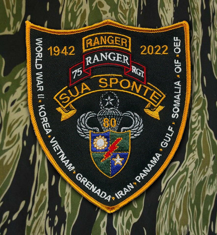 US Army Ranger - 80th Anniversary Patch - Sua Sponte - Airborne Ranger ...